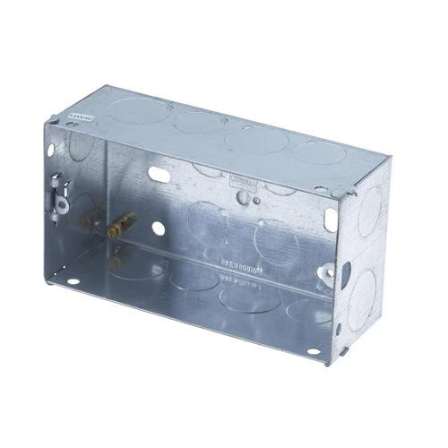 Metal Back Box Double Socket 47mm